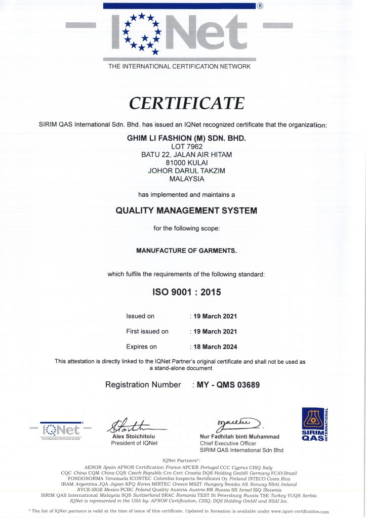 QUALITY ASSURANCE - Ghim Li Global Pte Ltd